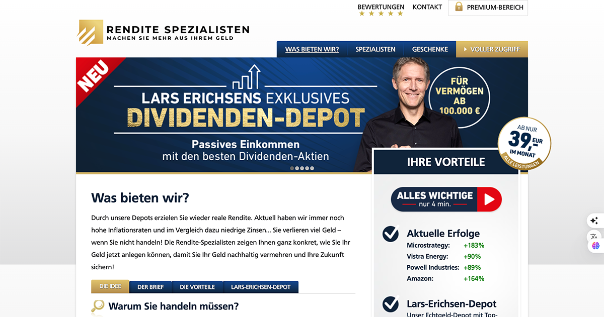 Jetzt testen - Rendite Spezialisten - Die Rendite Spezialisten